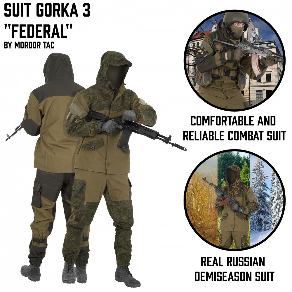 Tactical Combat Suit "Gorka 3 Federal" Digital Flora FG Mordor Tac ...